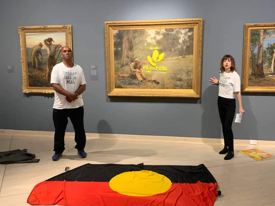 Protesters spray-paint famous Australian painting over desecration of ...