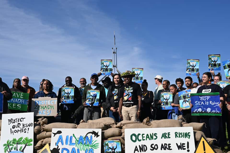 Why these Torres Strait Islanders built a sea wall at Parliament House ...