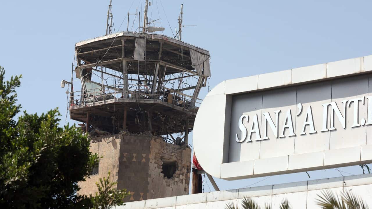 The terrifying moments Israeli airstrikes hit Yemen airport | SBS News The terrifying moments Israeli airstrikes hit Yemen airport | SBS News