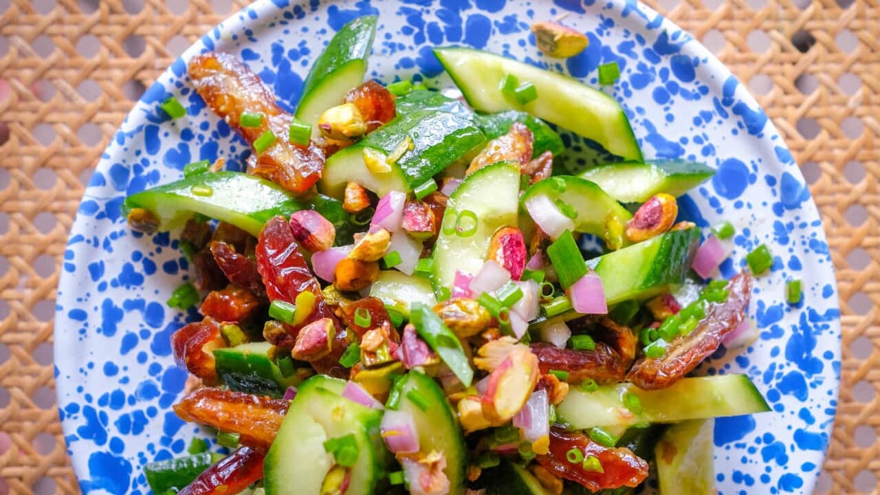 Cucumber Dates And Pistachio Recipe Sbs Food