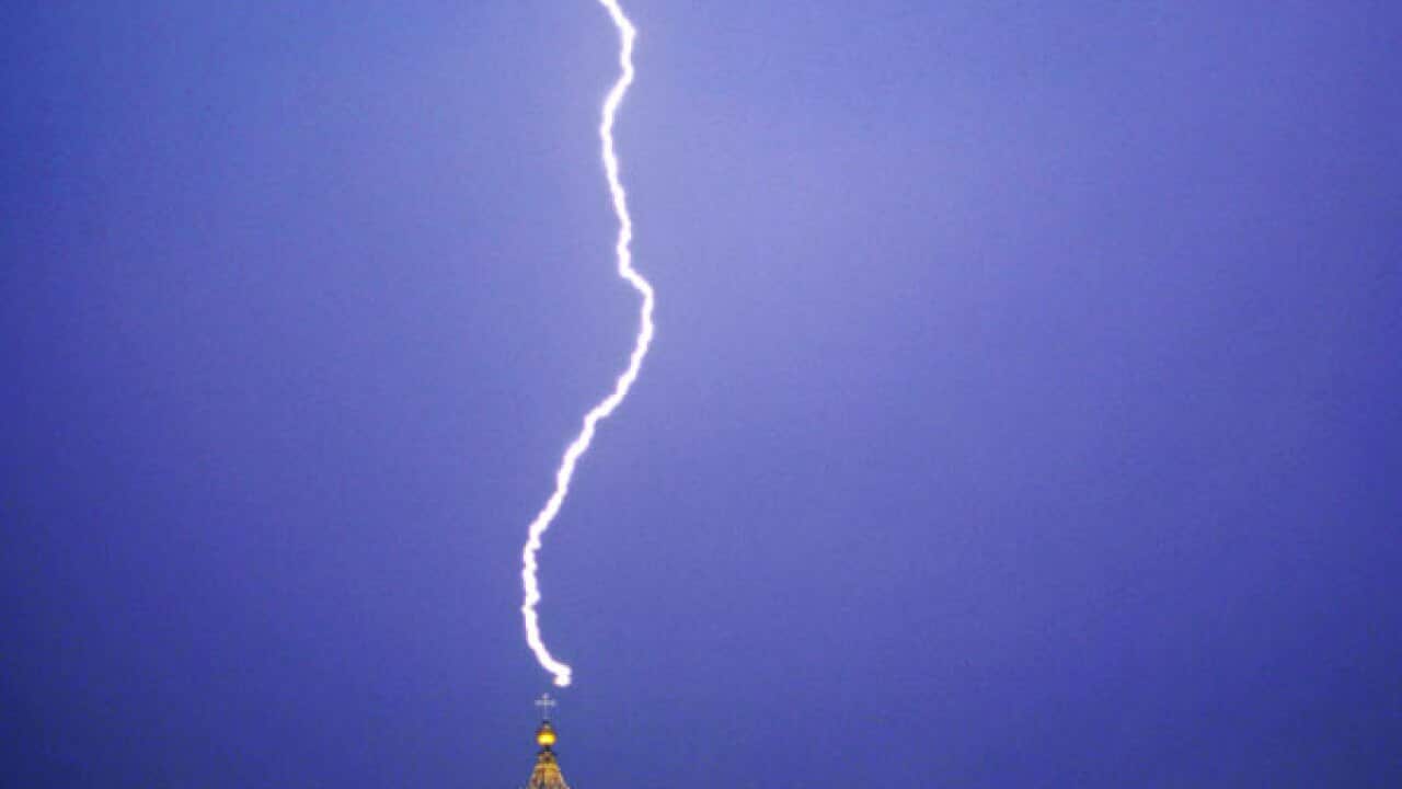 pope benedict lightning