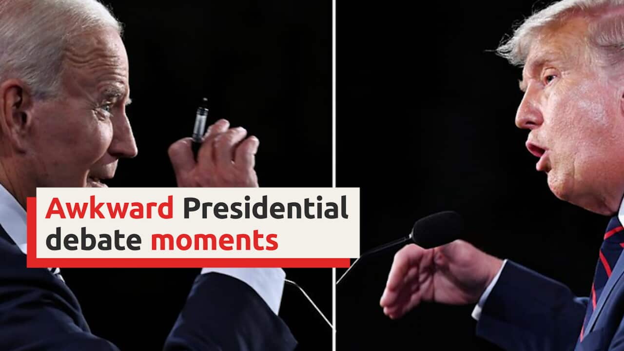 The awkward moments from the final US Presidential debate | SBS News