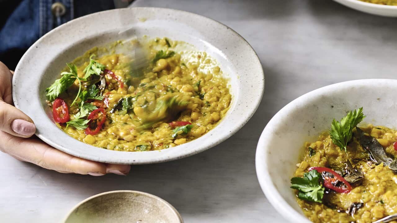 Sweetcorn and spinach dhal recipe Recipe | SBS Food