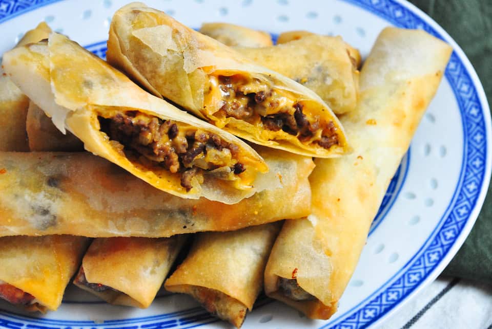 Dan Hong’s cheeseburger spring roll recipe, scaled up | SBS Food