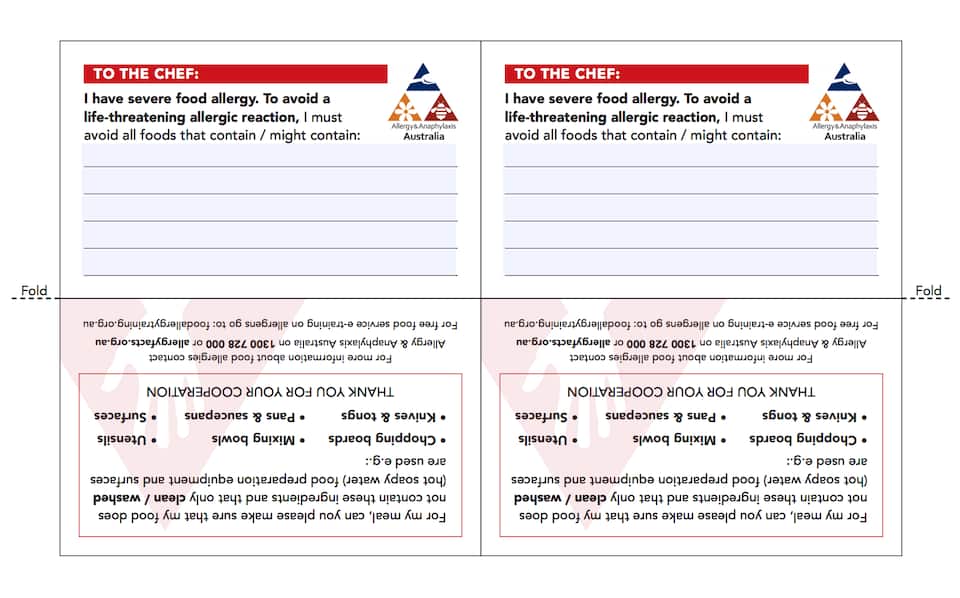 These multilingual chef cards are helping people with food allergies ...