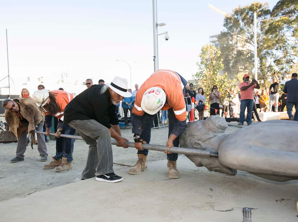 Statue of Aboriginal figure set to permanently stand in the middle of ...